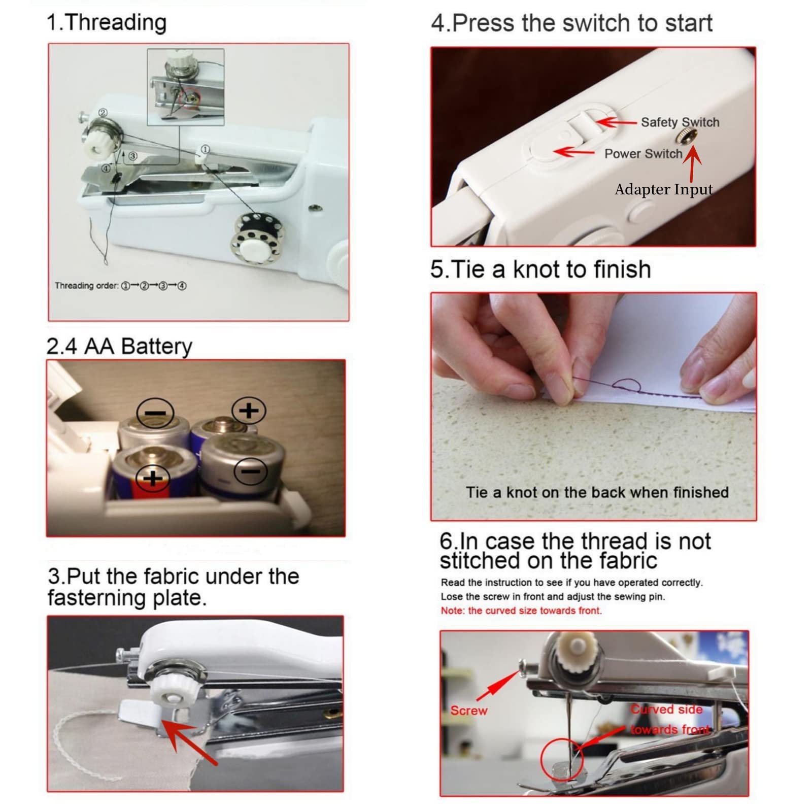 JIAOYAZI Handheld Automatic Sewing Machine Portable Sewing Machine Ideal for quick sewing of home travel, fabrics, DIY clothing or children's fabrics