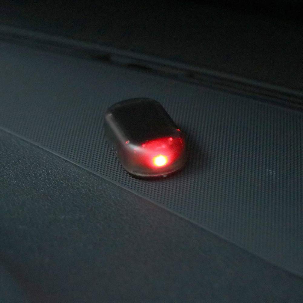 Lennvan Solar Power Car Alarm LED Light Security Warning Dummy System Anti-Theft Flash Blinking Lamp