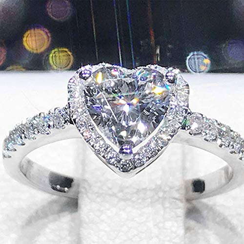 MOMKER Exquisite Heart Out Ring Women Engagement Wedding Jewelry Accessories Gift