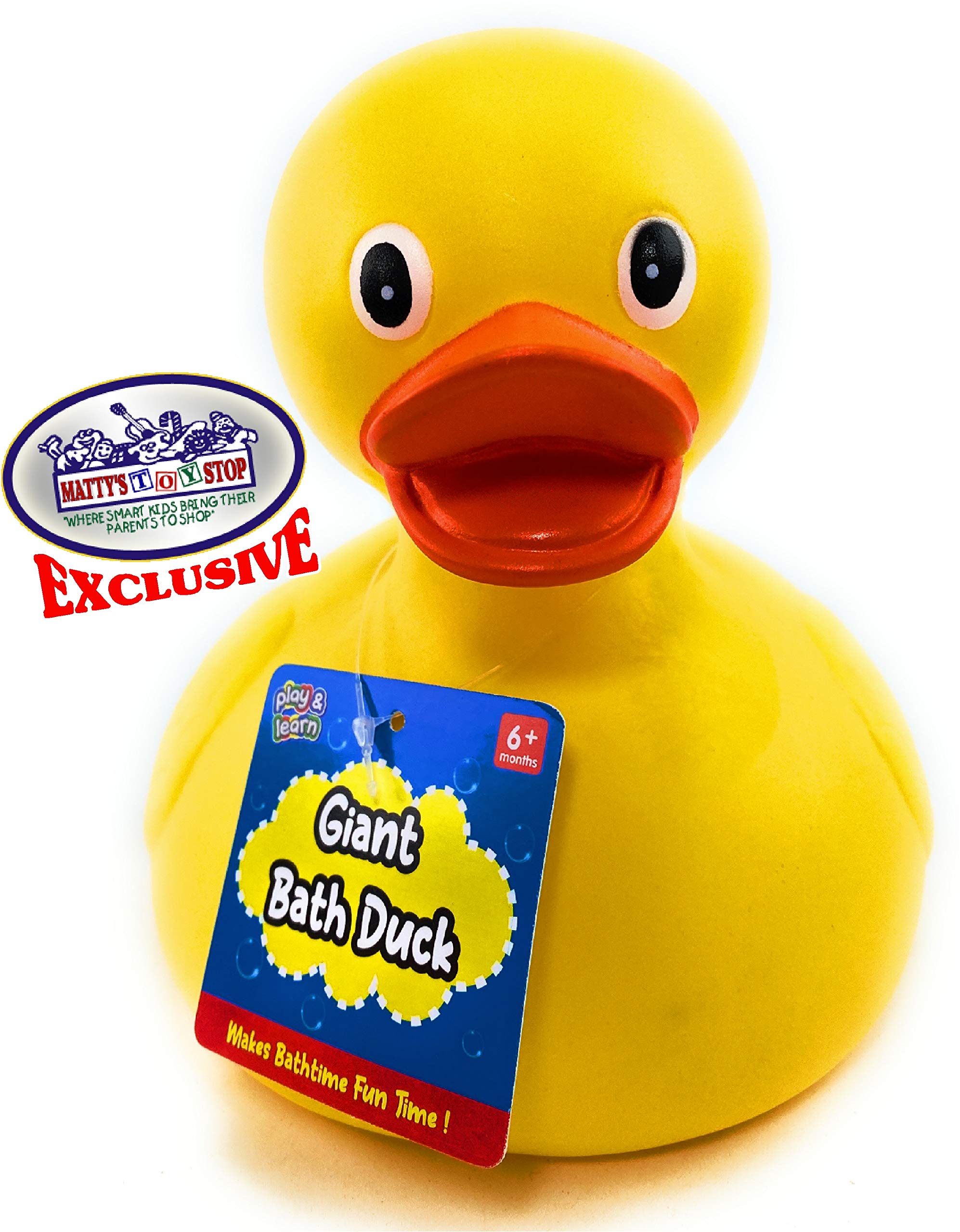 Mɑtty's Toy Stop Large Rubber Duck (9" x 6.5" x 7.5") Perfect for Bathtime, Pools, Etc.