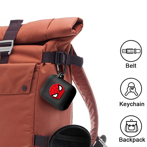 Surmoler for Airpods 1&2 Case Earphone Accessories Protective Silicone Case Cover with Free Keychain for Airpods 1&2 Charging Case(red and Black)