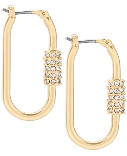 Lucky Brand Pave Carabiner Earring,Gold,One Size