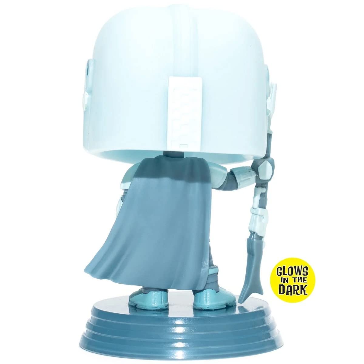 POP Star Wars: The Mandalorian - Mandalorian (Din Djarrin) Hologram Glow-in-The-Dark Exclusive Funko Vinyl Figure (Bundled with Compatible Box Protector Case)