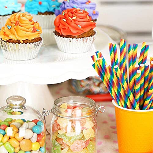 Pride Day Rainbow Paper Straws β LGBT Gay Party Supplies Decorations 120PCS