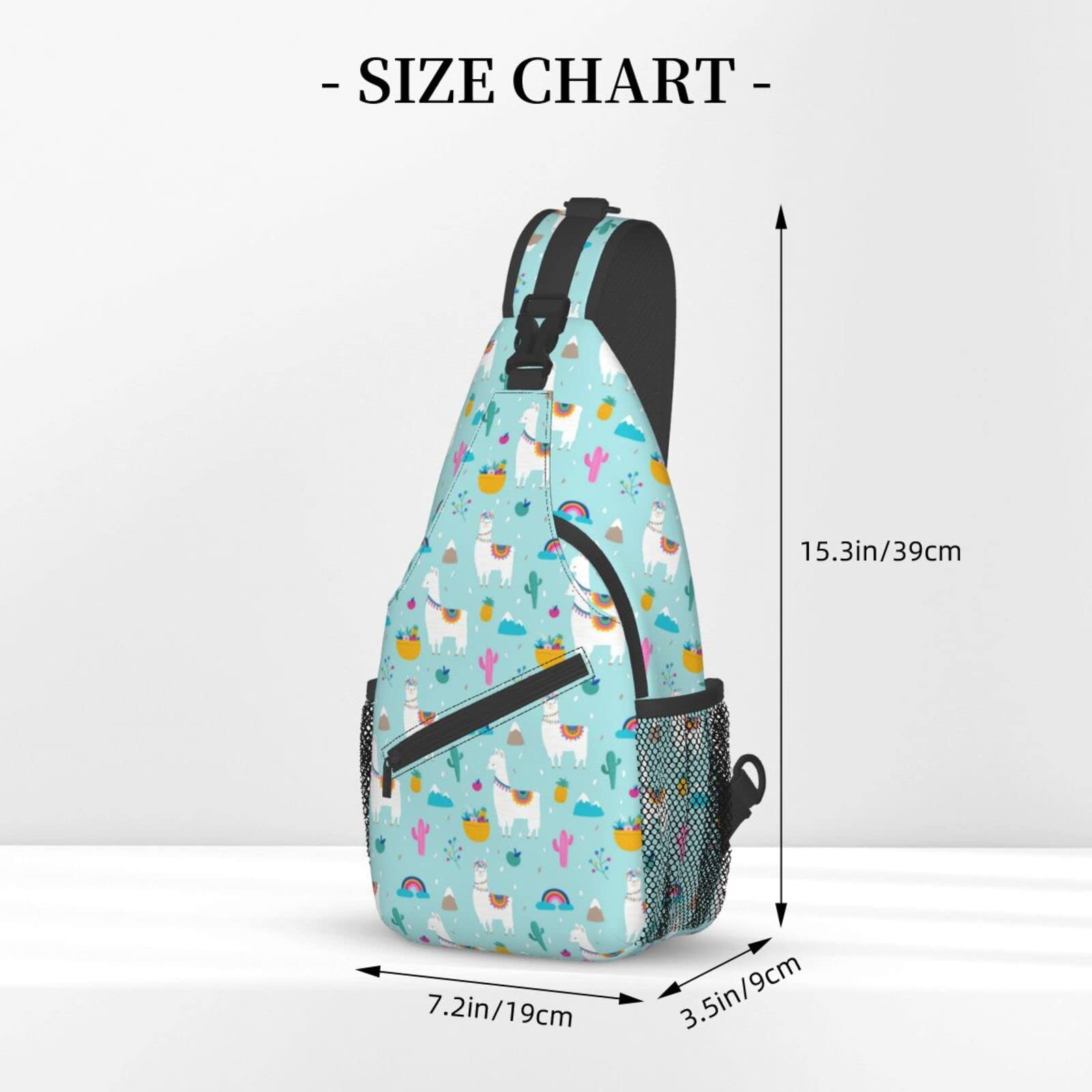 Llama Sling Bag Chest Bag Daypack Crossbody Sling Backpack for Travel Sports Running Hiking