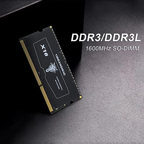 Laptop Memory 4GB DDR3L / DDR3 1600MHz CL11 SODIMM PC3L-12800 / PC3-12800 204Pin 1.35V / 1.5V 2Rx8 Dual Rank Non-ECC Unbuffered Notebook PC Computer Memory RAM Module Upgrade (Black)
