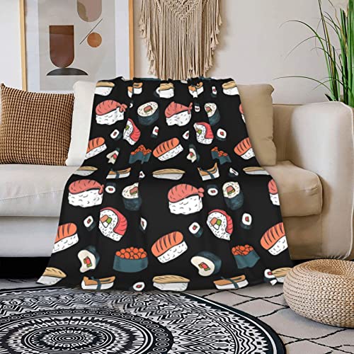 Sushi Throw Blanket Warm Ultra-Soft Micro Fleece Blanket for Bed Couch Living Room(Young