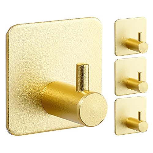 Welan 4 Pack Towel Hook, BathroomTowel Hook, Hand Towel Hook, No Screw Towel Hook, Waterproof, Removable