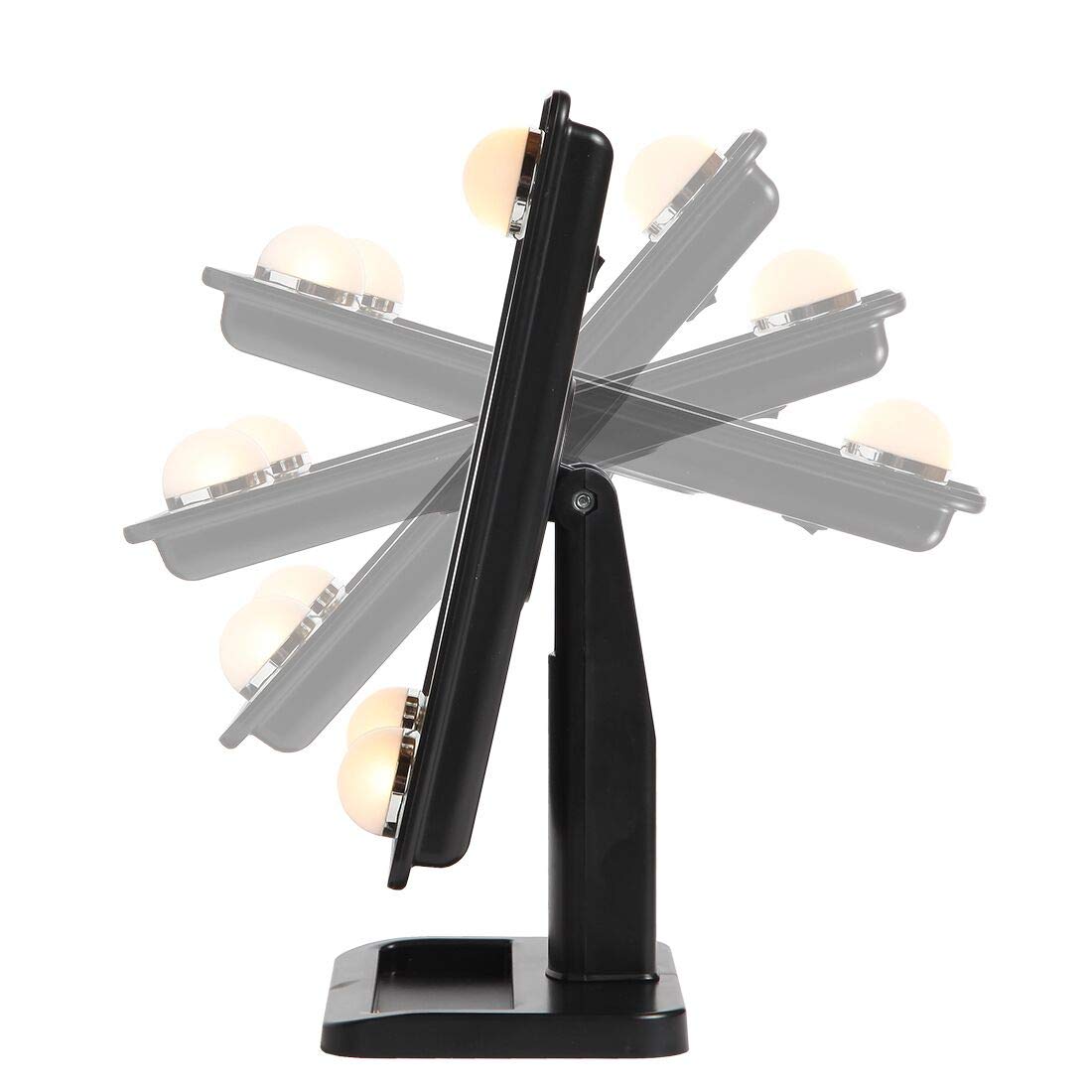 Lily's Home LED Lighted Makeup Vanity Mirror with Warm White and Cool White Lights. Rotate and Swivel.