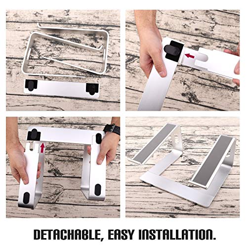 Laptop Stand Holder Computer Riser, Aluminum Cooling Notebook Stand Mount Laptops Elevator for Desk for MacBook Pro Air, Lenovo, HP, Dell, 10-15.6β Laptops - Silver