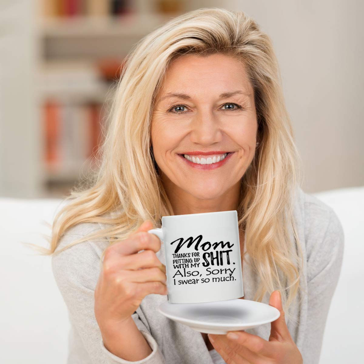 Novelty Coffee Mug for Mom, Sorry I Swear So Much- Front and Back Print- Gift Idea for Mothers- Best Mom Gift- Gag Mother’s Day Gift- Funny Birthday Present for Mom From Daughter, Son