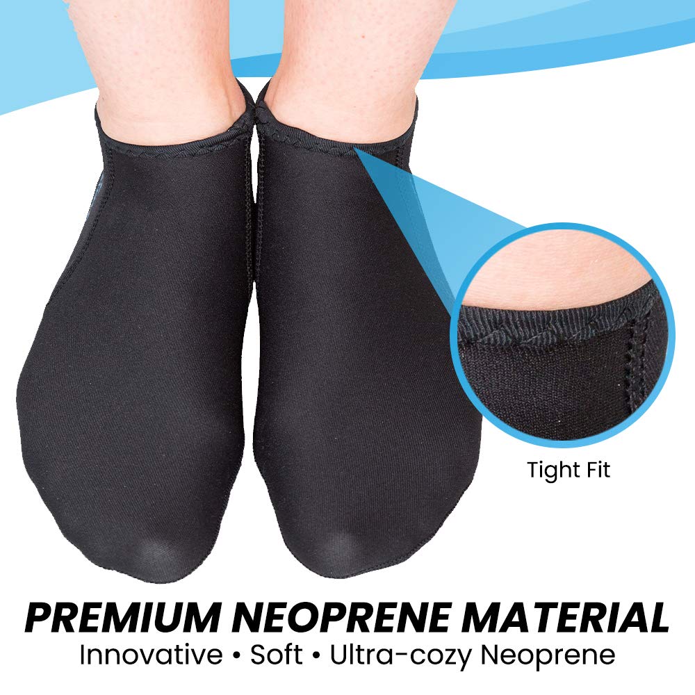 InstaMarine (Medium 8-9 Premium Neoprene Socks and Water Fin Sock Perfect for Water Sports, Snorkeling, Diving, Swimming