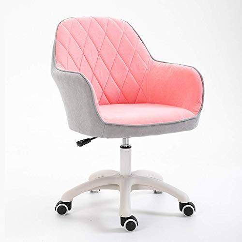 LWW Chairs,Comfy Cloth Computer Chair,Cotton and Linen Fabric Home Office Swivel Chair,Fashion Stitching Color Mid-Back Sofa Task Chairs