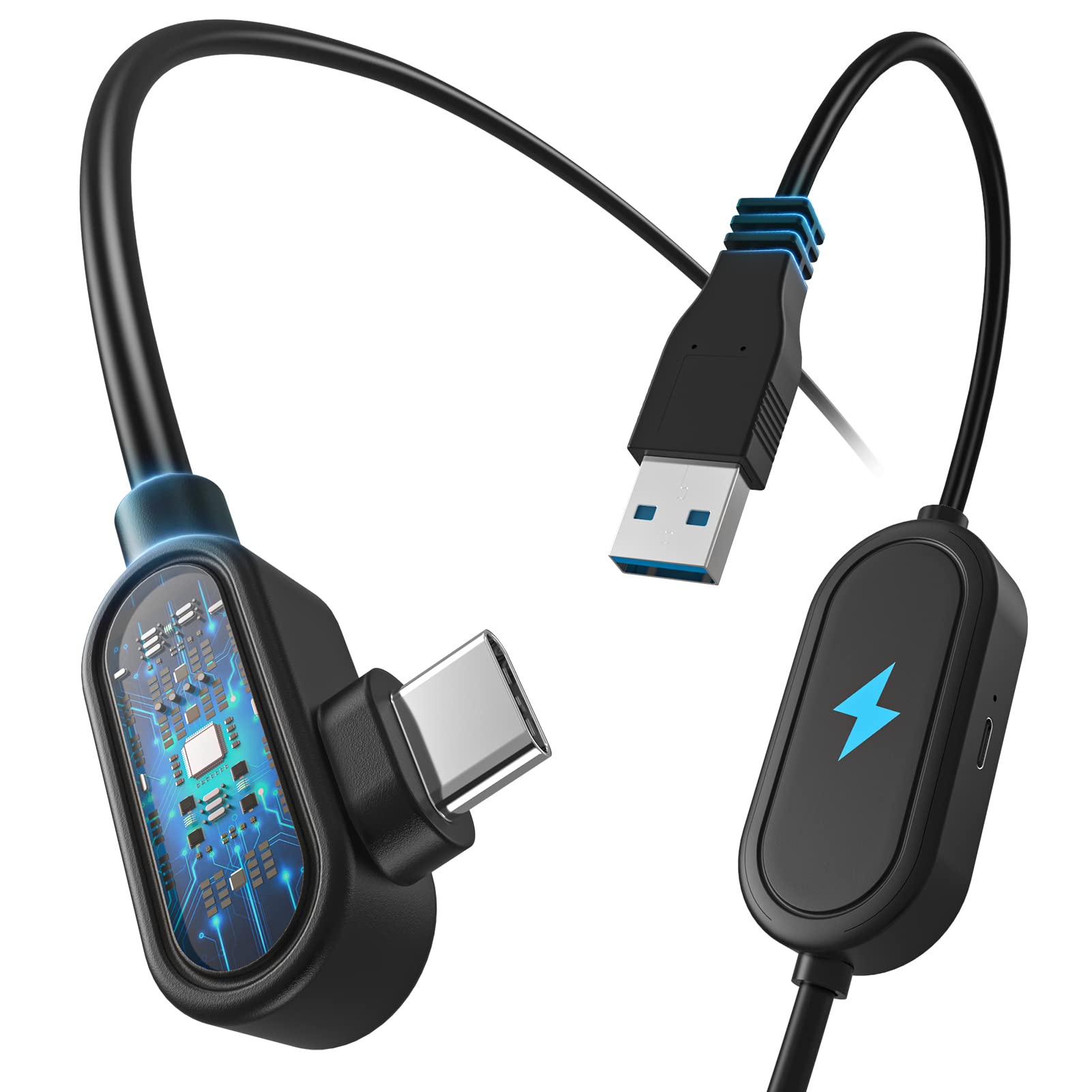 Okaycat Link Cable 16FT Compatible with Oculus/Meta Quest 2/PICO 4 Accessories, VR Headset Cable for Quest Pro and PC/Steam VR, USB-C to USB-A 3.0 Cable High-Speed Data Transfer and Charging