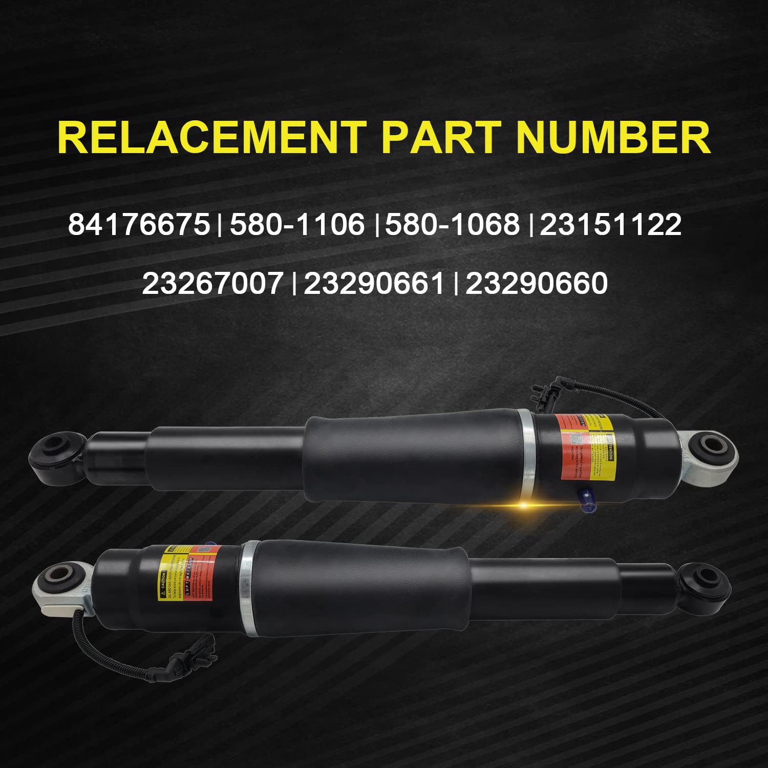 LUFT MEISTER 84176675 Rear Air Shock Absorber Pack of 2 Compatible with 2015-2021 Chevy Tahoe Suburban Cadillac Escalade ESV GMC Yukon XL