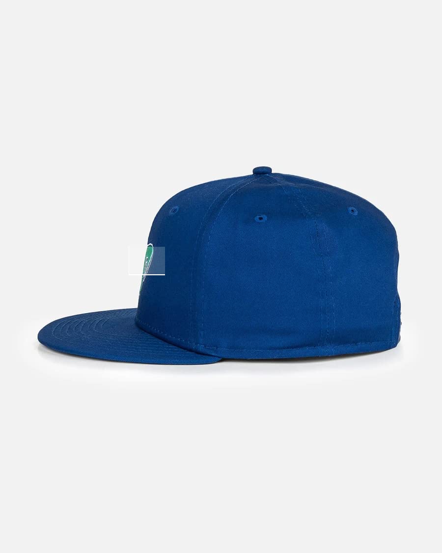 Orerered Embroidery Cap 3D Stereoscopic Flat Brimmed Hat for Men Women Kids Boys and Girls Blue