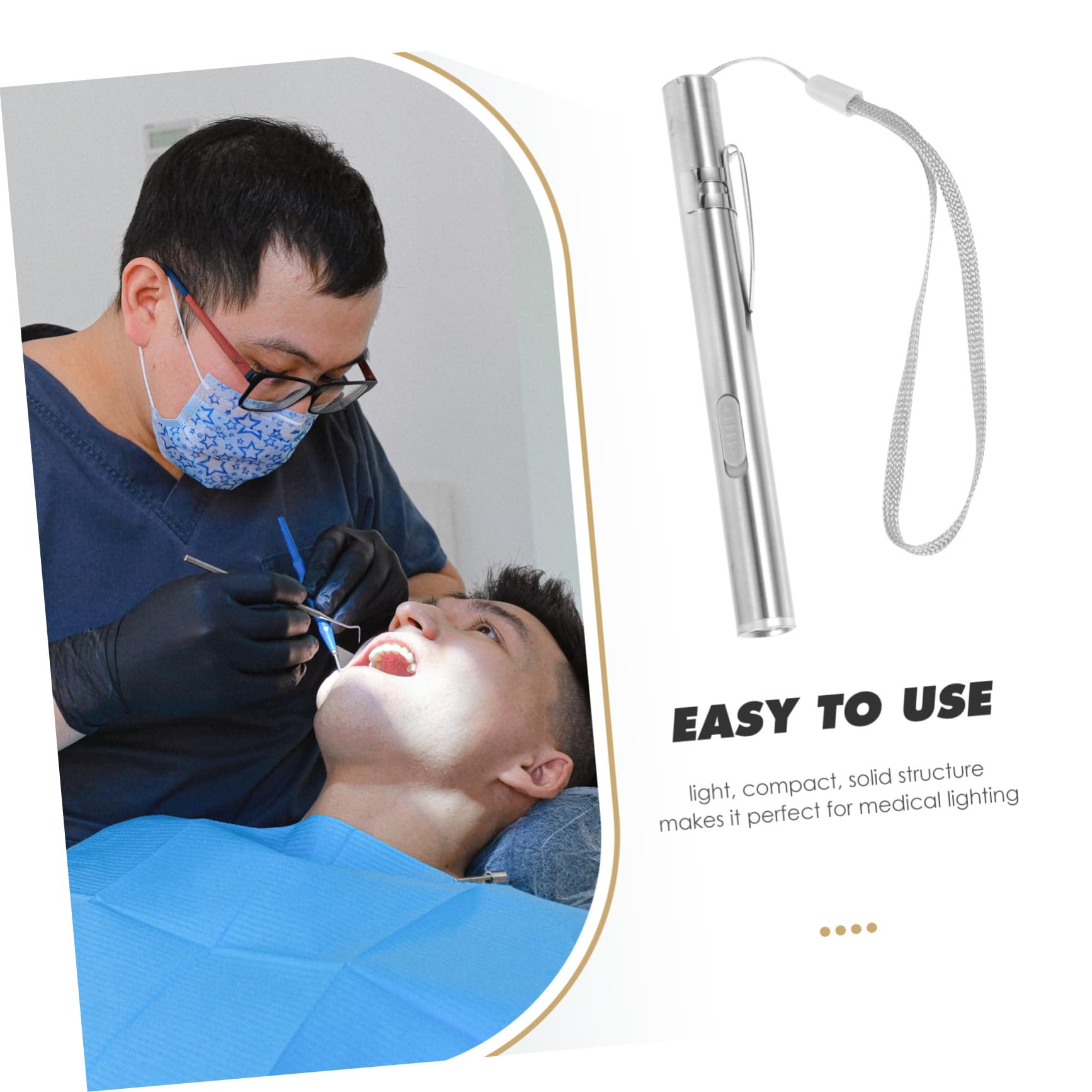 VILLFUL Medical Pen Light Nurse Torch Lights Pen Light Flashlight Silver Torch LED Flashlight for Nurses Nurse Badge Nurse Doctor Pen Light Rechargeable Nurses Pocket Torch LED Pen