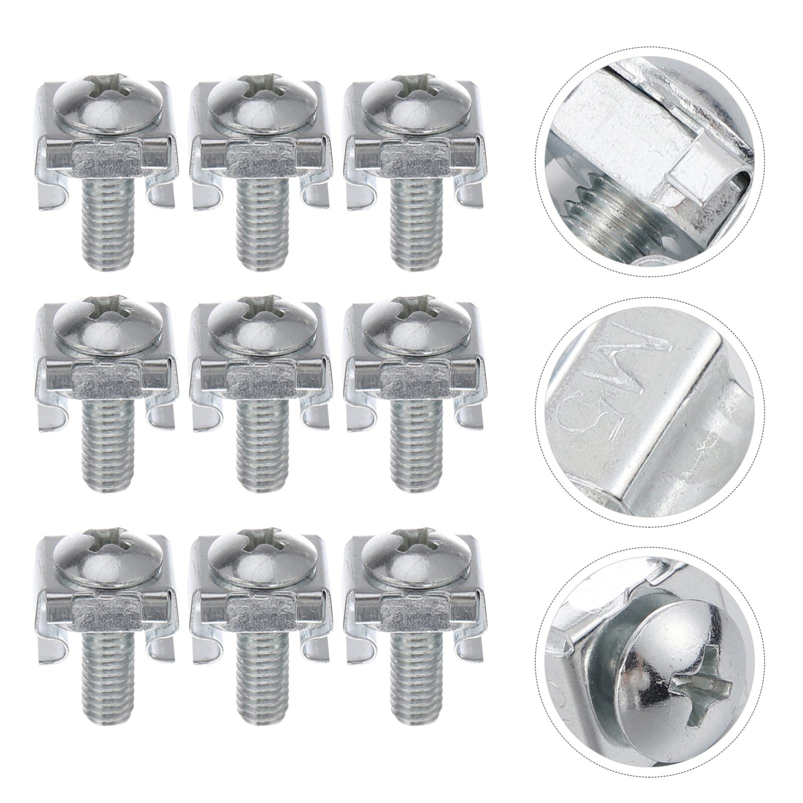 VILLCASE 300 Pcs Nut Fitted Workaho Workiut Rack Mount Hardware Server Shelves Computer Servers Cabinet Screws Network Rack Screws Rack Mount Screw To Clamp Frame Clip Steel