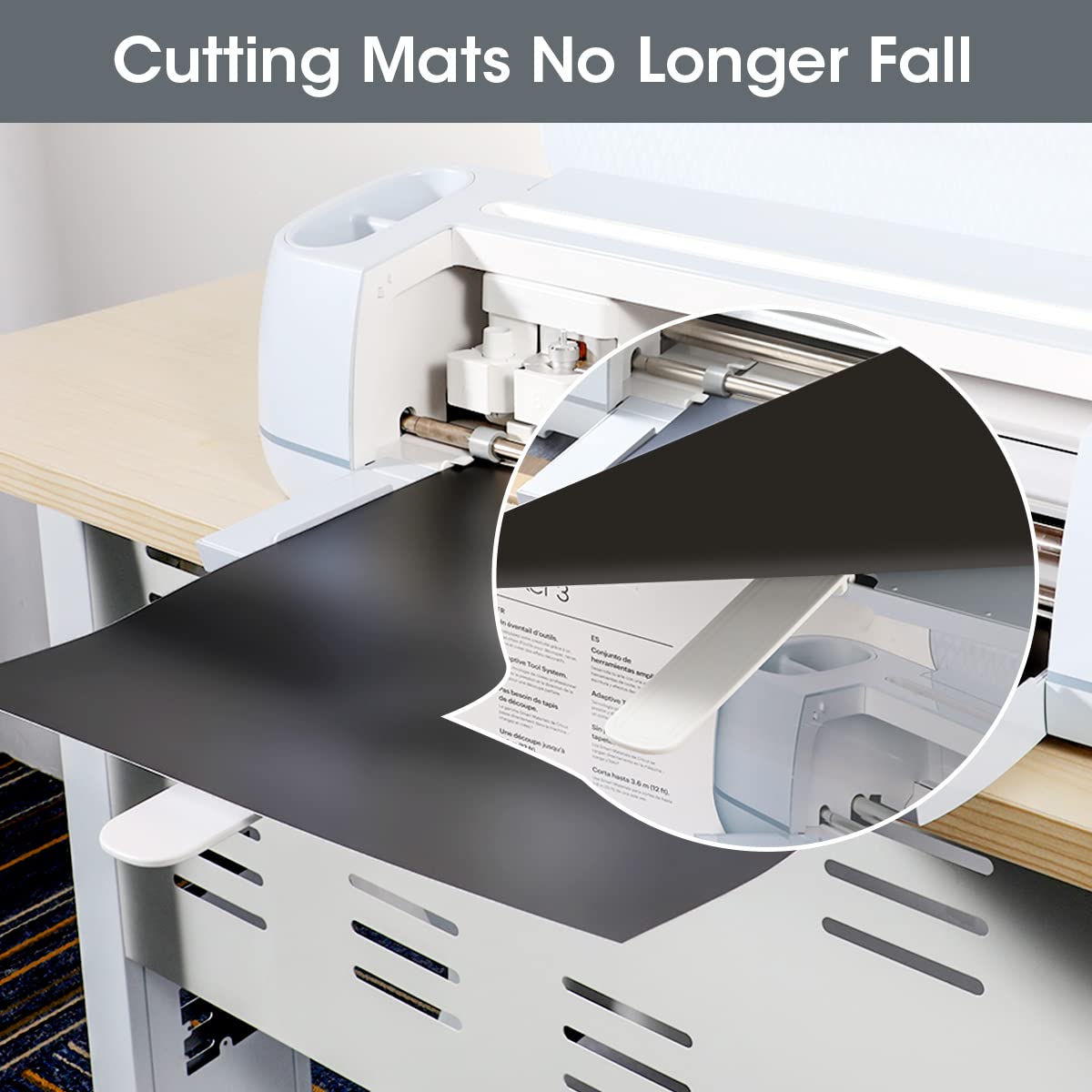 Lenink Extension Tray Extender Compatible with Cricut Maker 1/3, Cutting Mat Extender Holder Hanger for 12"x24" and 12"X12" Cutting Mat White