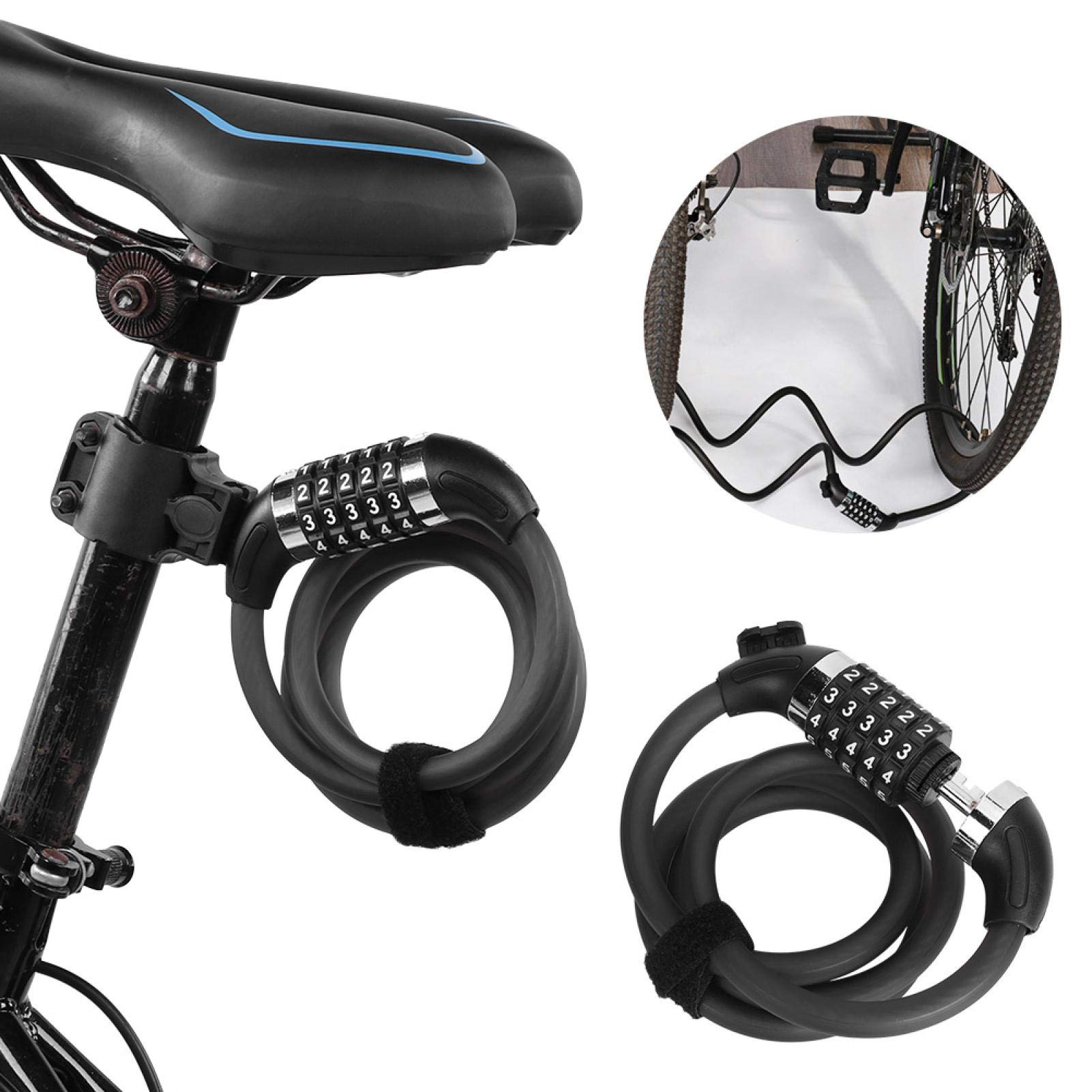Mountain Bicycle E Bike wheelup Bike Lock Antitheft for Riding for Camping(1.2 Meters)