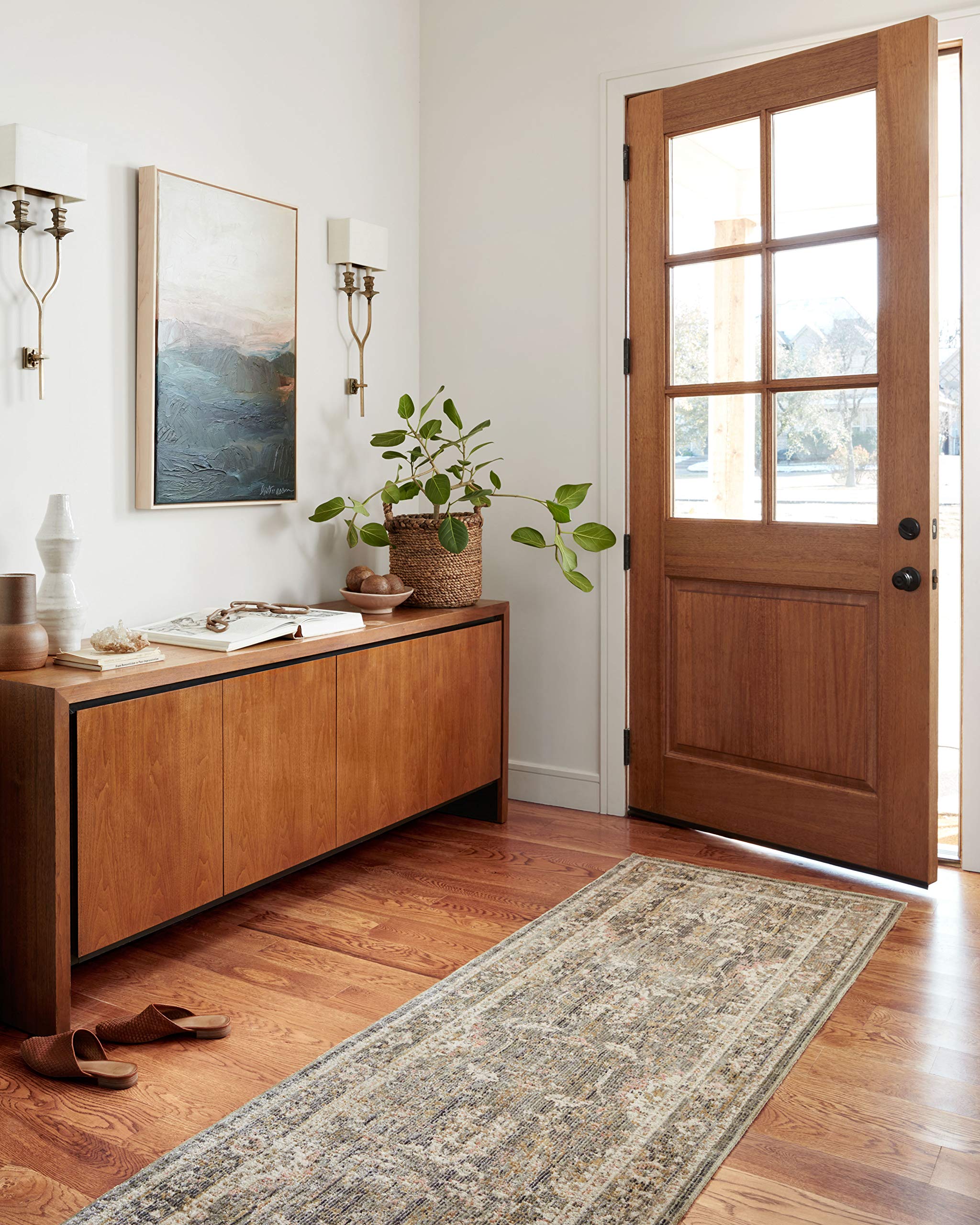 Loloi Chris Loves Julia x Rosemarie Collection ROE-01 Area Rug 7'-10" x 10' Sage/Blush Rectangular