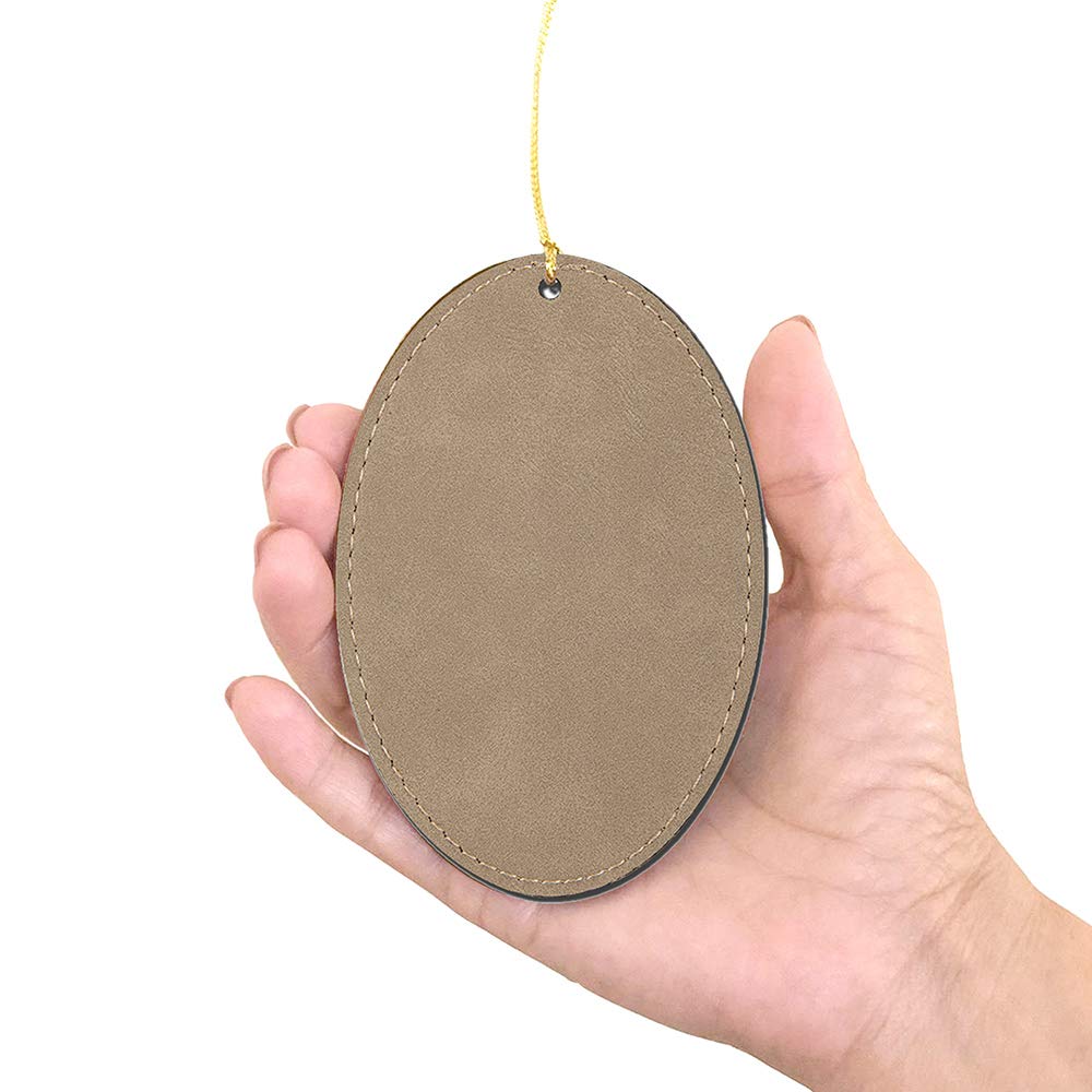 LaserGram Faux Leather Christmas Ornament, Gymnast Man, Personalized Engraving Included (Light Brown, Oval)