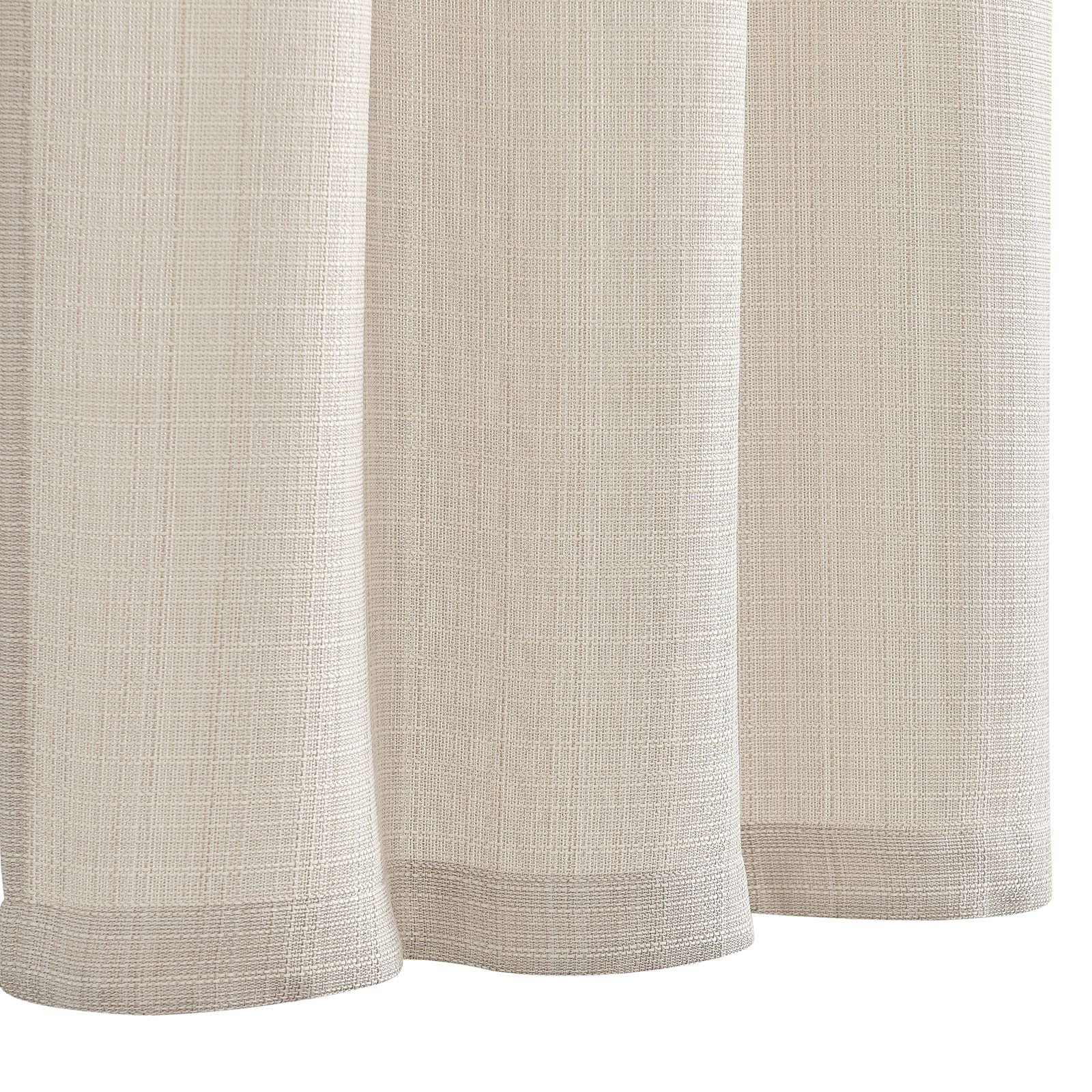 jinchan Beige Kitchen Curtains 36 Inch Linen Textured Tier Curtains Tab Top Cafe Curtains Farmhouse Short Small Window Curtains Light Filtering for Country Rustic Bathroom Laundry Room RV 2 Panels