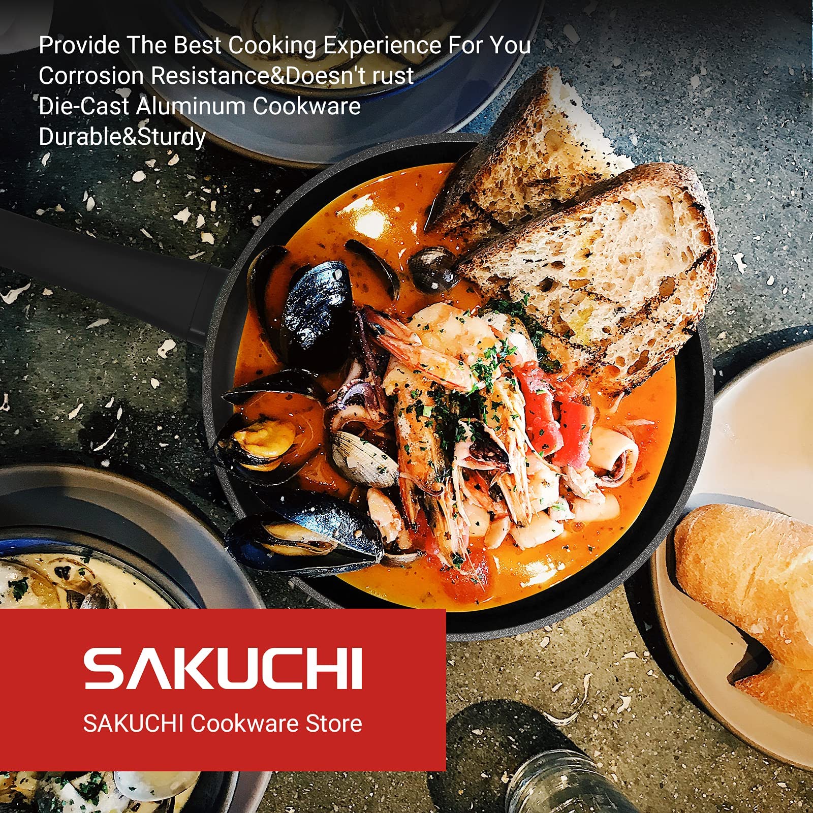Sakuchi Frying Pan Set Nonstick Skillet Set Induction Compatible 3 Piece, 8 Inch, 9.5 Inch and 11 Inch…