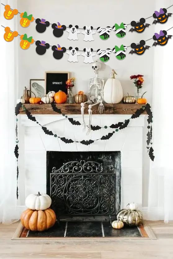 Mickey Inspired Halloween Garland Banner Mickey Minnie Halloween Decorations for Mickey Minnie Theme Halloween Party Birthday Party