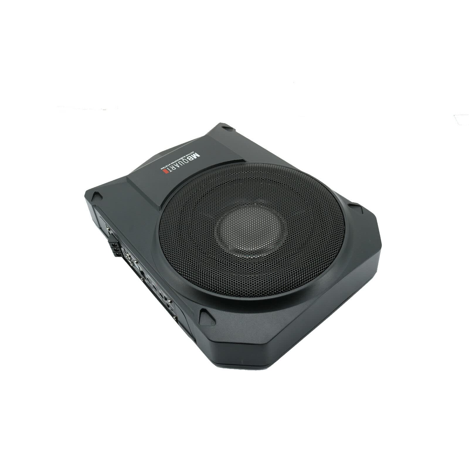 MB Quart RW-110A 800W Reference Series 10'' Slim Low Profile Compact Under-Seat 4-Ohm Active Powered Subwoofer Enclosure with Built in Amplifier for Car RV ATV - 3rd Gen, Black
