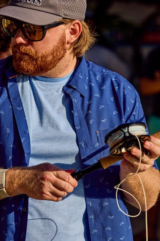 Orvis Drirelease Short-Sleeved Crew - Classic Crew Neck Men’s T-Shirts with Moisture-Wicking Drirelease Fabric, Blue Fog - X-Large