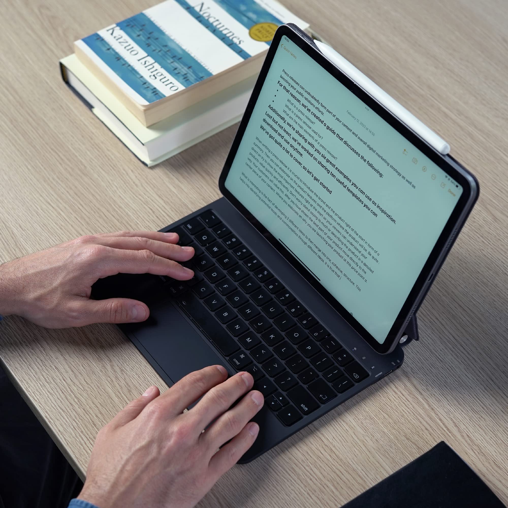 RKS Magnetic Keyboard case for iPad Pro 11-inch 4th/3rd/2nd/1st Gen & Air 11 Inch (M2, 2024) & iPad Air 10.9 5th/4th Gen, Leather Cover, Multi-Touch Trackpad, Backlit, Floating Magic Keyboard case