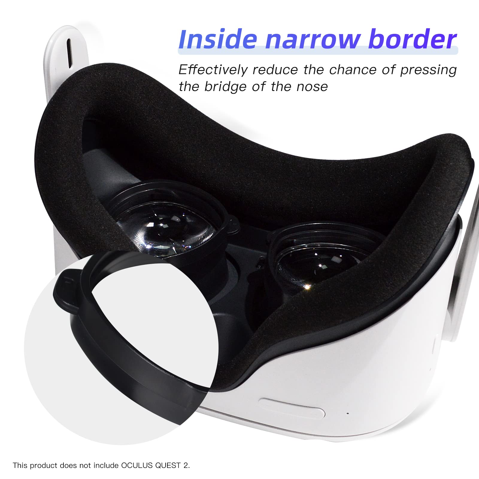 Oculus Quest 2 Myopia Glass Frame (1 Set), Eyes Protective Glasses Accessories Set for Quest 2,Easy to Install(with Lens Polishing Mold)