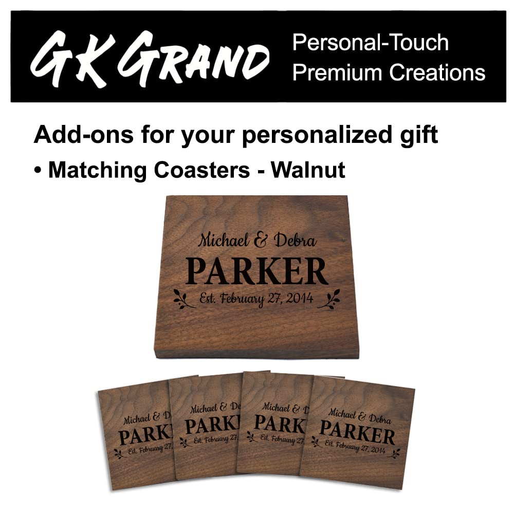 Personalized Cutting Board Wedding Gift Elegant Walnut Polished Live Edge Wood Display Custom Engraved Rustic Unique Anniversary Bride Groom Newlywed Couple Parents Housewarming (Wedding Branches)