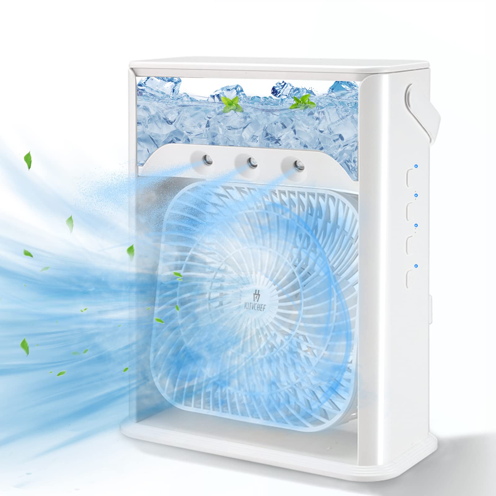Portable Air Conditioner,Personal Air Conditioner,cooling fan with 7 Color LED Light, Humidifier Misting Fan, 3 Speeds Strong Wind, 3 Spray Modes, 60° Adjustment,AC Fan for Room,Office,Dorm,Outdoor