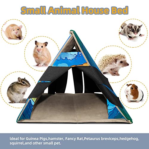 Y-DSIWX Guinea Pig House Bed, Rabbit Large Hideout, Small Animals Nest Hamster Cage Habitats Man Surfing Blue Wave Sky