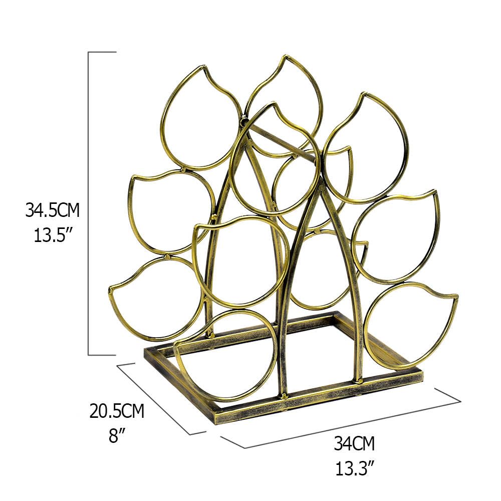 LushAccents Countertop Wine Rack - 7 Bottle Freestanding Modern Silver Metal Small Wine Rack - 3 Tier Tabletop Wine Holder Stand for Countertop, Pantry, Cabinet, Wine Bottle Storage