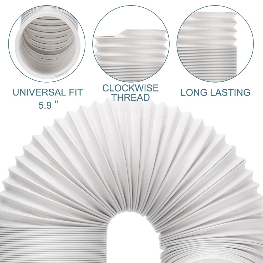 Portable Air Conditioner Window Door Kit with 5.9”Exhaust Hose, Universal Adjustable Window Seal for AC Unit,Sliding AC Vent Kit for Horizontal or Vertical Window, Window Kit with 1.5M Hose