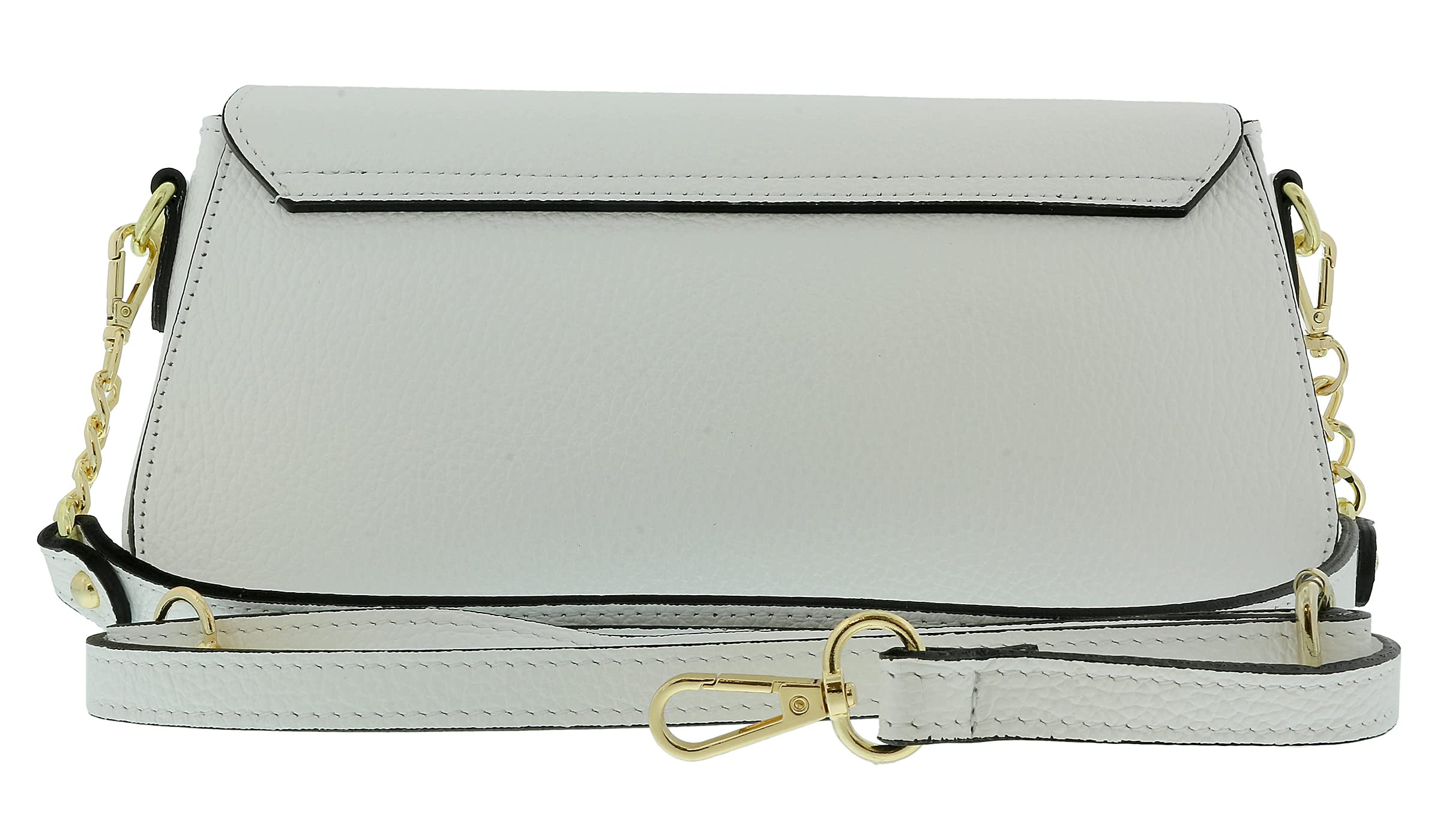 Pierre Cardin White Leather Medium Structured Logo Shoulder Bag for womens