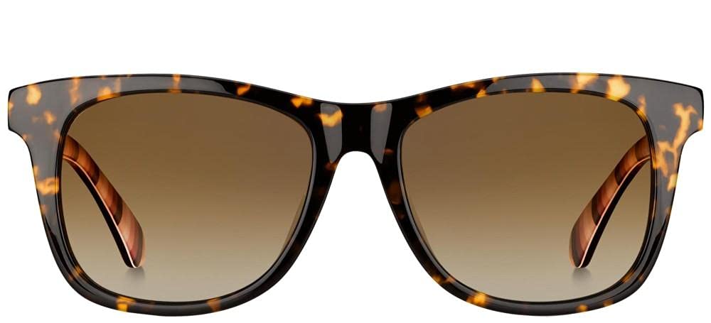 Kate Spade New York Women's Charmine/S Oval Sunglasses, Havana Pattern/Polarized Brown Gradient, 53mm, 17mm