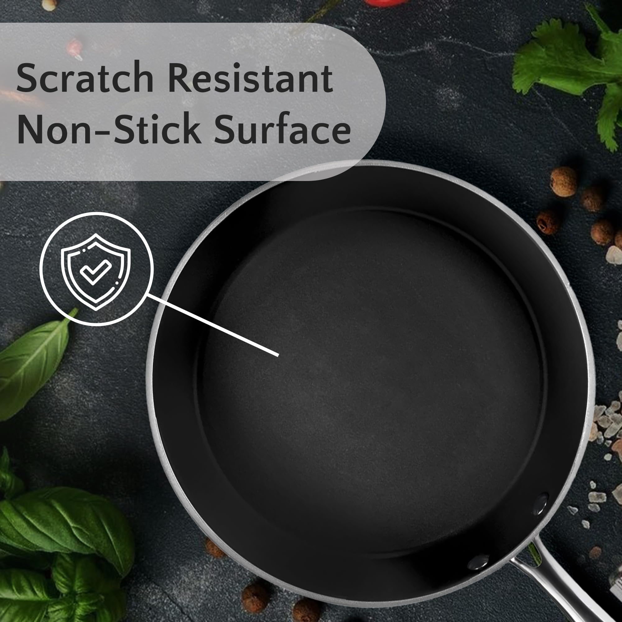 OrGREENiC Blue Hammered Collection - Non-Toxic, Non-Stick Ceramic 10 Piece Cookware Set with Glass Lids, Scratch-Resistant, Oven Safe with Upgraded Handles, Safe Pan for All Stovetops