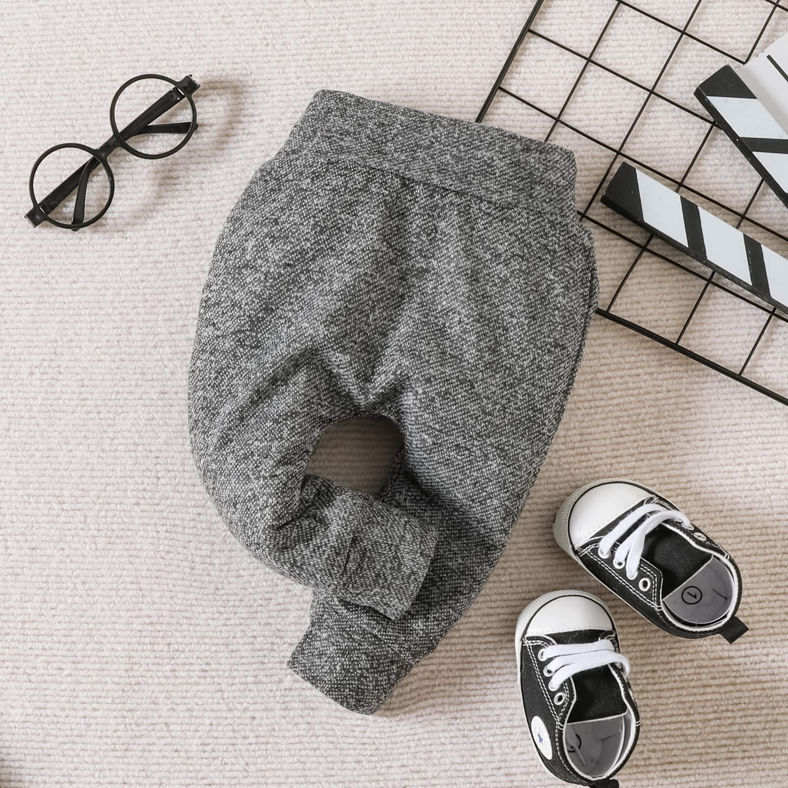 U·nikaka Newborn Infant Baby Boys Warm Clothes Bow-Knot Letter Print Long Sleeve Romper+ Trousers 2pcs Outfit 0-3months