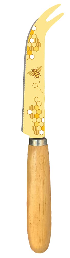 Talisman Designs Cheese Knife | Honey Bee Design | Solid Beechwood Handle & Stainless-Steel Blade | Cute & Functional Kitchen Tool | Decorative Wooden Utensils