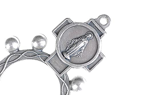 Miraculous Mary Rosary Ring, Finger Rosary Ring 100% Made in italy