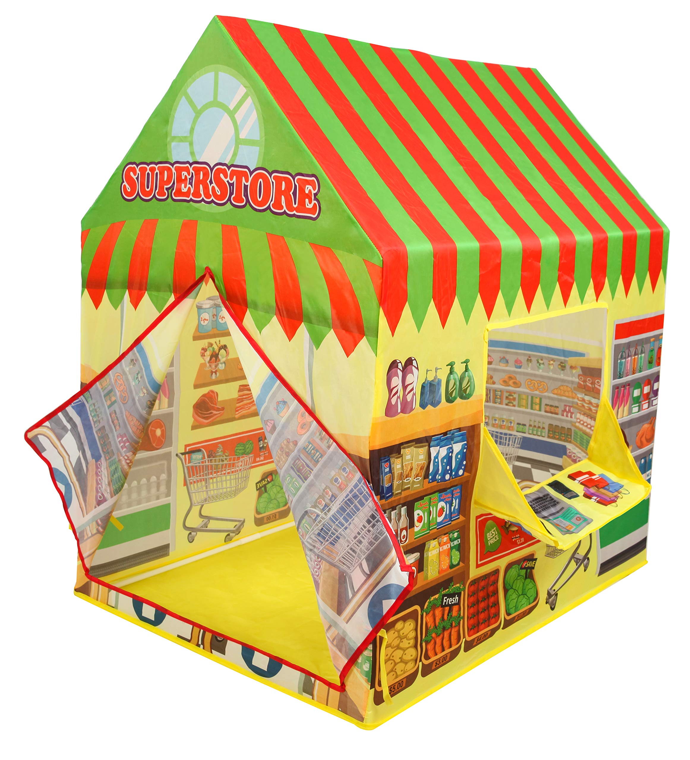Kiddie Play Supermarket Playhouse Kids Play Tent for Boys & Girls Indoor Outdoor Toy