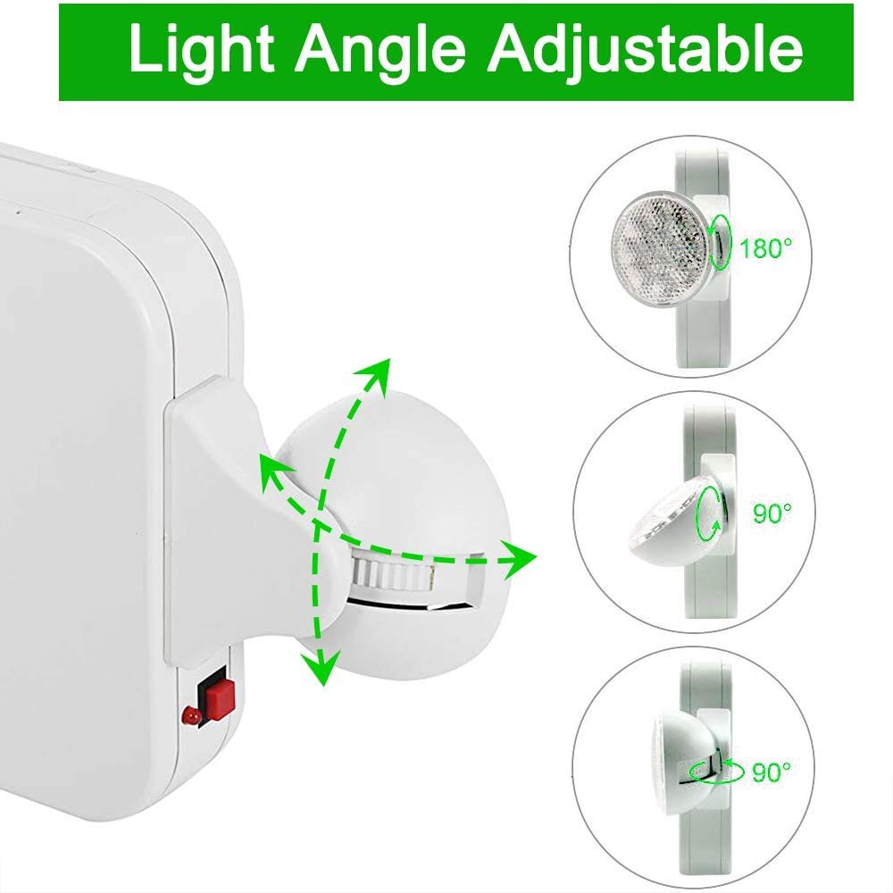 Litufine Exit Sign with Emergency Lights, Two LED Adjustable Head Emergency Exit Light, Exit Sign for Business (1-Pack)
