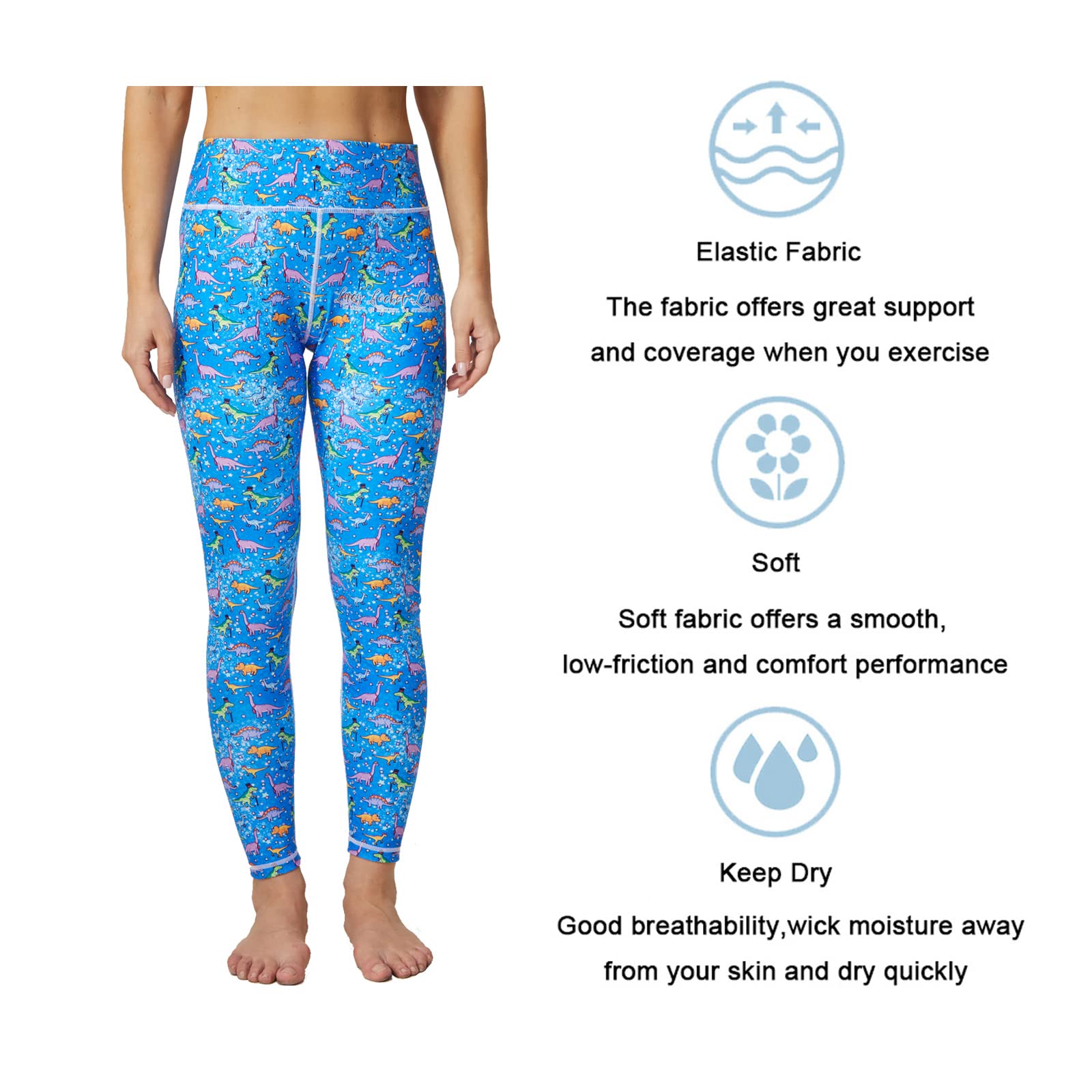 Pastel Leopard Printed Leggings for Women Tummy Control Yoga Pants with Pockets Gym Workout Leggings for Women Medium