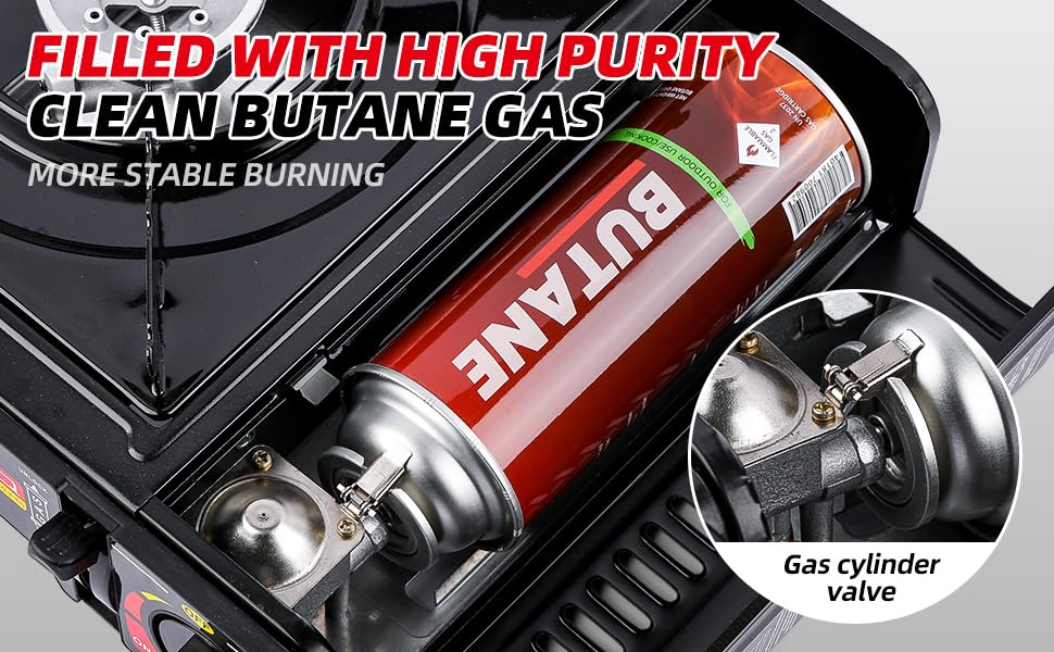 Pack of 4 Butane Fuel Cylinders| 8oz Butane Canisters for Portable Stove | Butane Torch Replacement Canisters