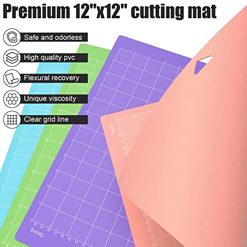 Lzerking Cutting Mat for Cricut 7 Pack Accessories and Supplies Standard Light Strong Frabic Cut Pads Cricket Cards Variety Replacement for Cut Machine Maker/Maker 3/Air/Air 2 with Scraper Pick Needle