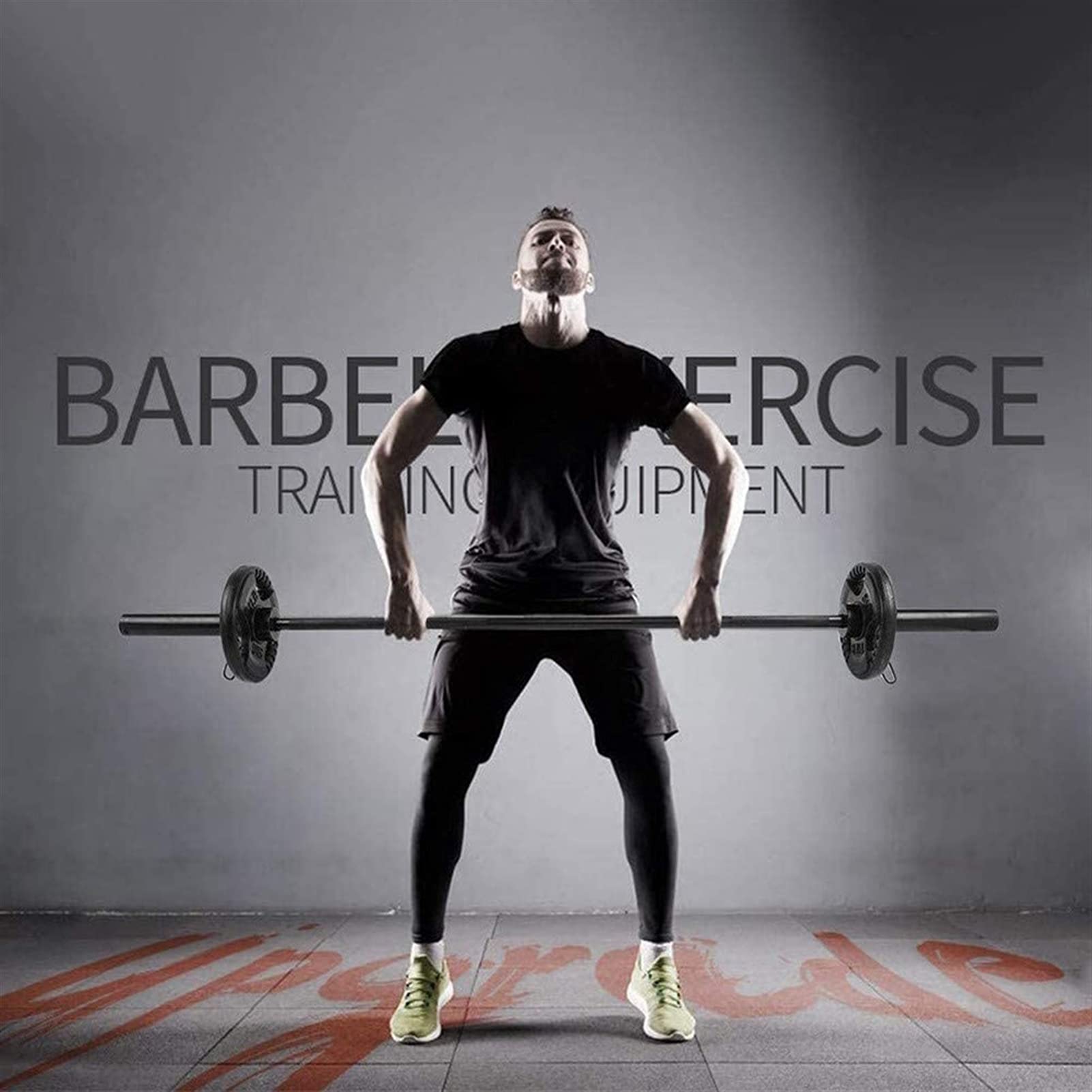 MQQ Dumbbell Bar，with Spring Collars, Biceps Triceps Training Bar 5FT / Load Bearing 170kg Home Gym Weight Training Equipment，Olympic Weightlifting Barbell
